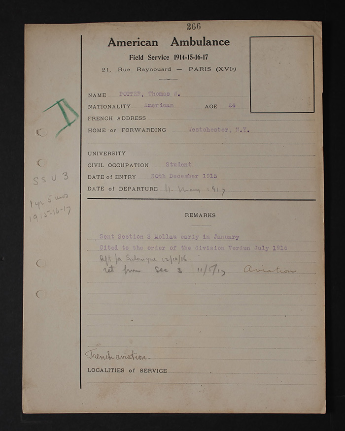 Potter, Thomas Windeatt - The AFS Archive